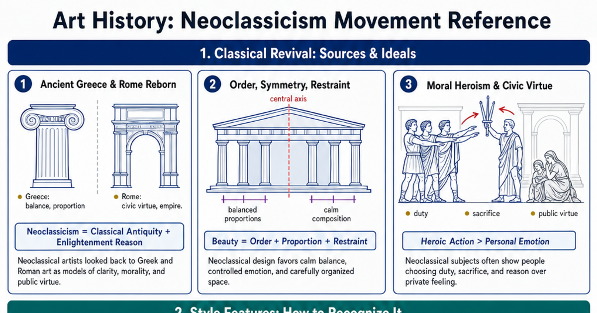 Neoclassicism Movement Reference Cheat Sheet | LivePhysics™