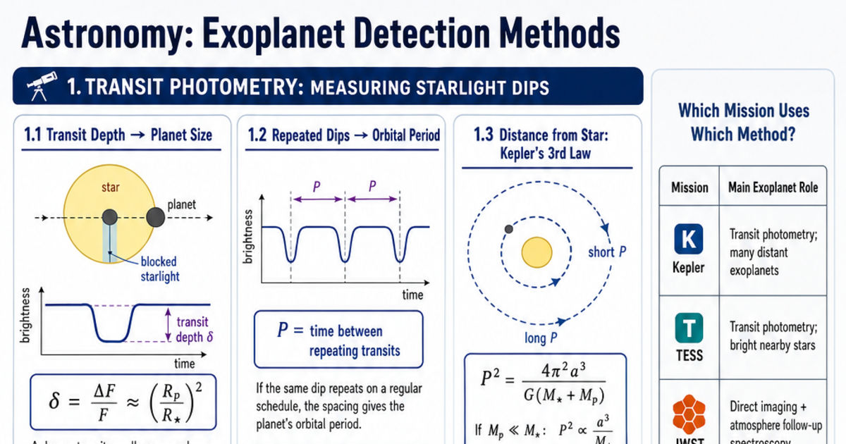 Exoplanet Detection Methods Cheat Sheet | LivePhysics™