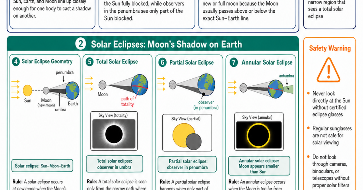 Solar & Lunar Eclipses Cheat Sheet | LivePhysics™