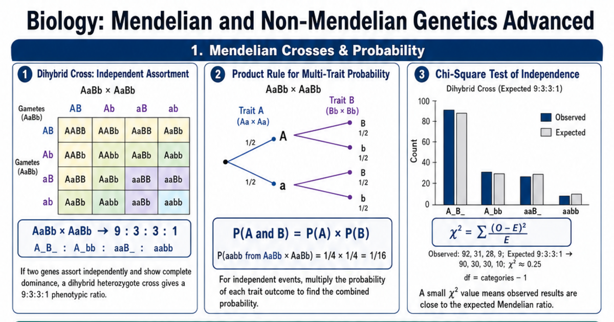 Mendelian and Non-Mendelian Genetics Advanced Cheat Sheet | LivePhysics™