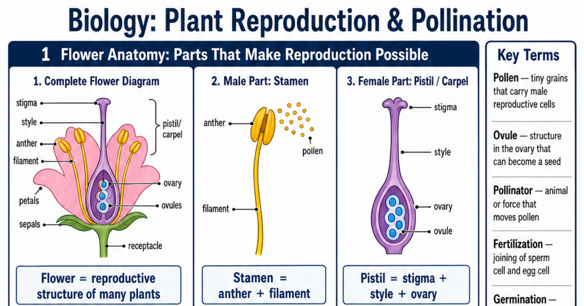 Plant Reproduction & Pollination Cheat Sheet | LivePhysics™