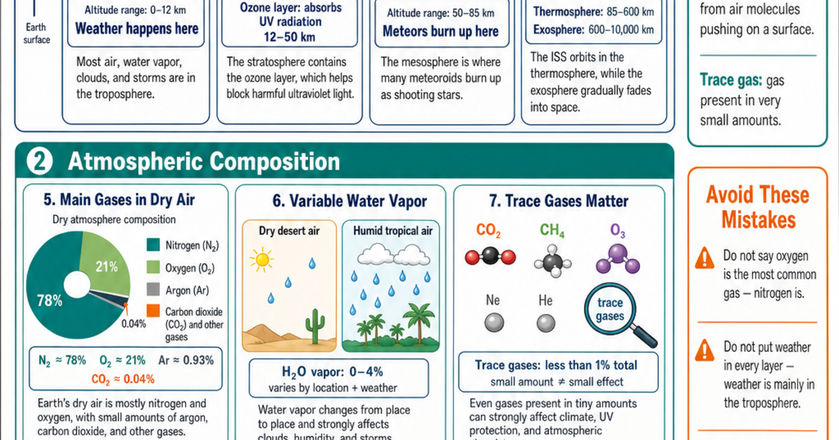 Atmosphere Layers & Composition Cheat Sheet | LivePhysics™