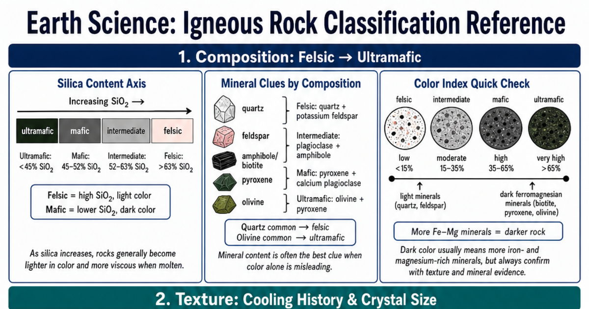 Igneous Rock Classification Reference Cheat Sheet | LivePhysics™