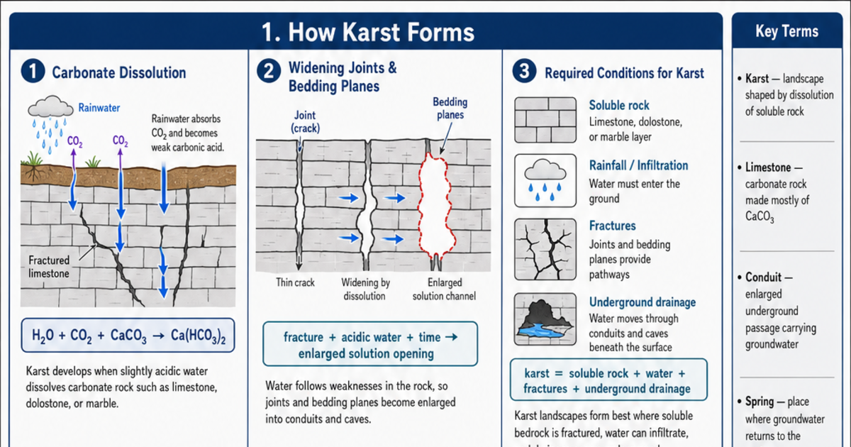 Karst Topography & Caves Reference Cheat Sheet | LivePhysics™