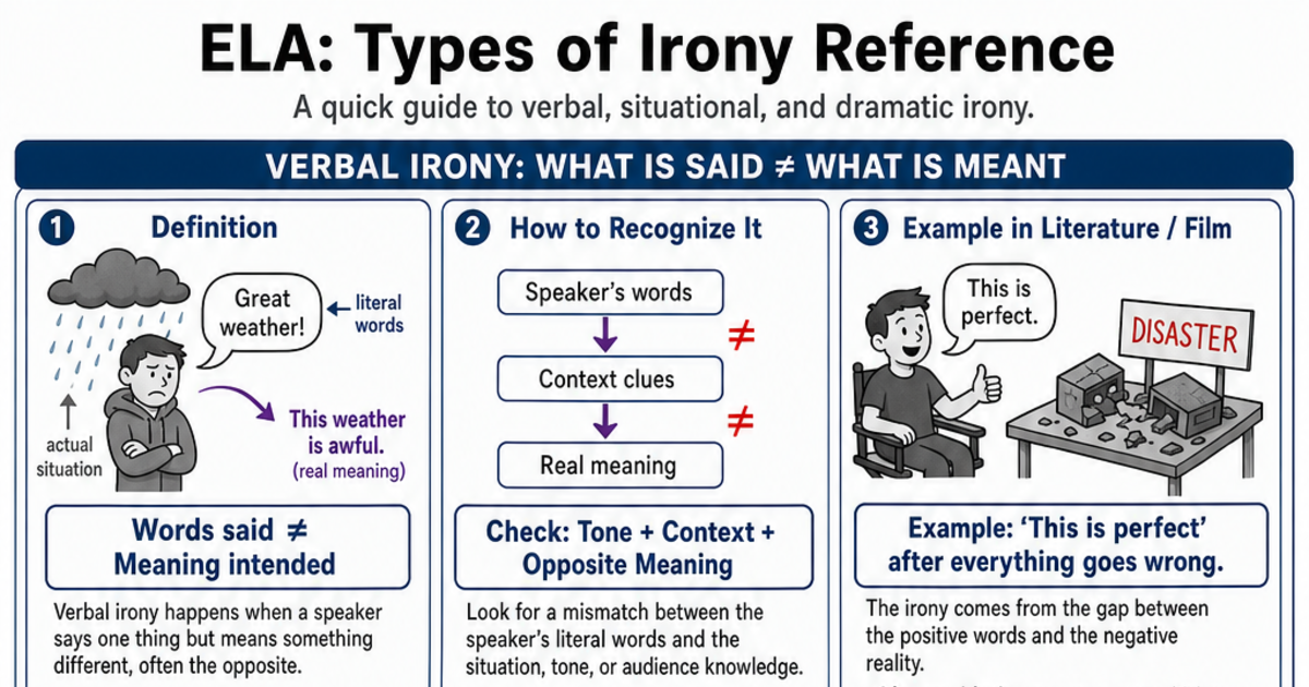 Types of Irony Reference Cheat Sheet | LivePhysics™