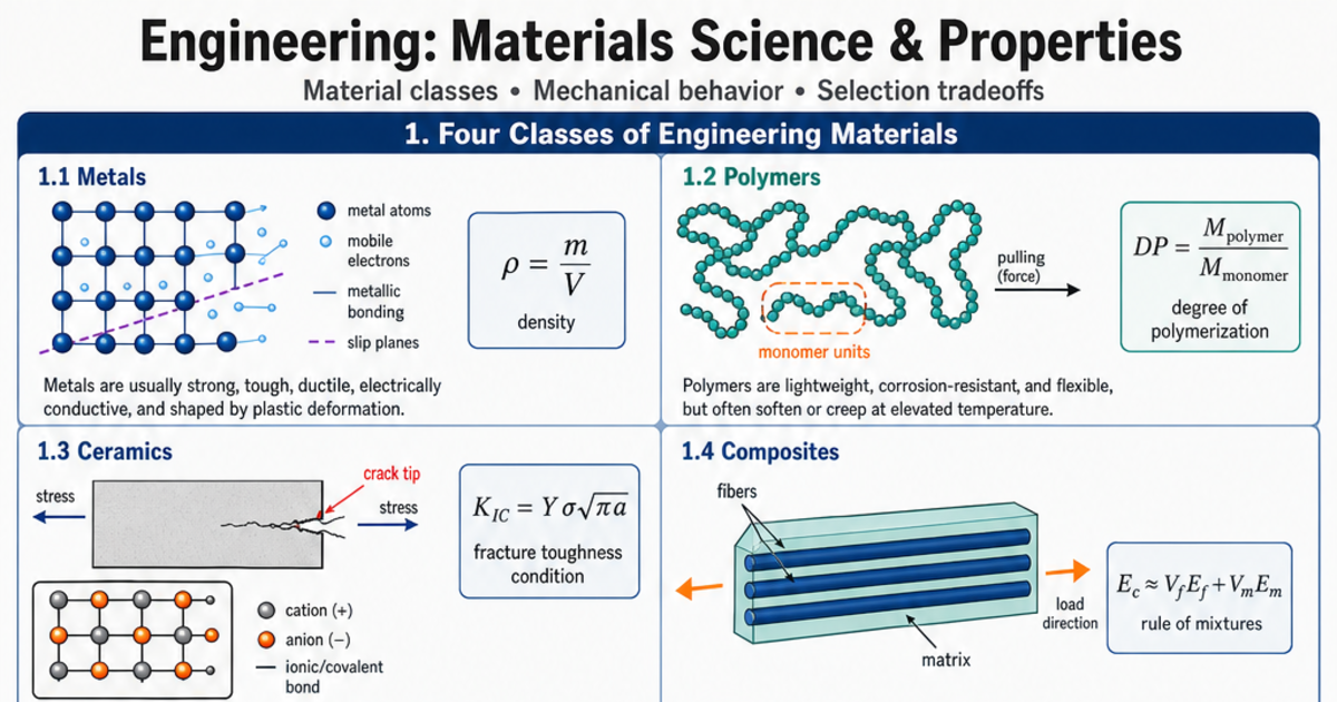 Materials Science & Properties Cheat Sheet | LivePhysics™
