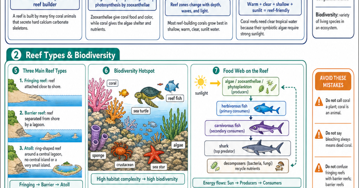 Coral Reef Ecosystem Cheat Sheet | LivePhysics™
