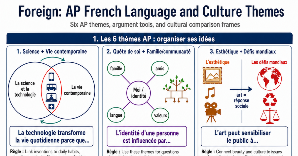 AP French Language and Culture Themes Cheat Sheet | LivePhysics™