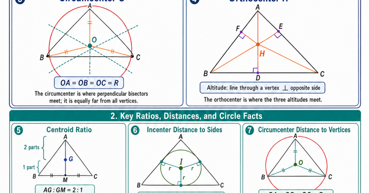 Triangle Centers Reference (Centroid, Incenter, Circumcenter ...