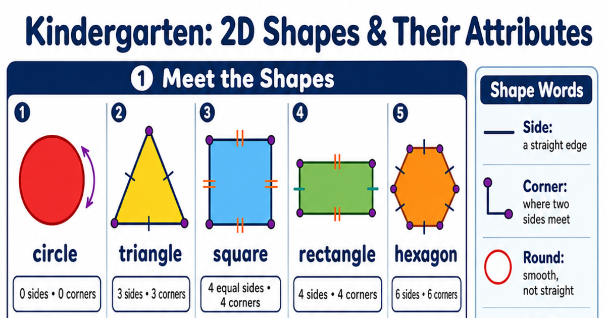 2D Shapes & Their Attributes Cheat Sheet | LivePhysics™