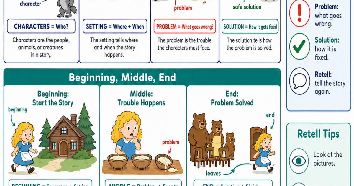 Story Elements (Beginning, Middle, End) Cheat Sheet | LivePhysics™