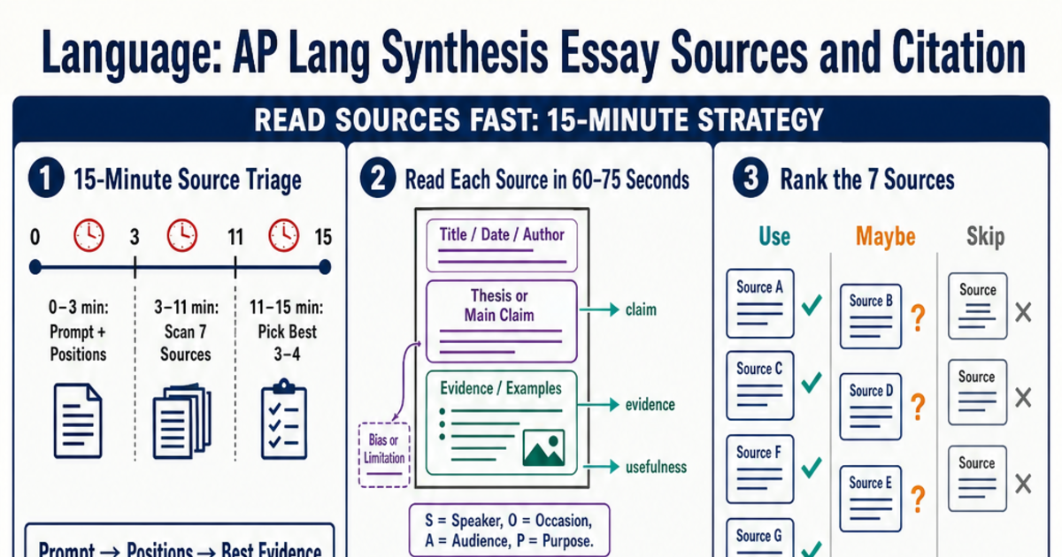 AP Lang Synthesis Essay Sources and Citation Cheat Sheet | LivePhysics™