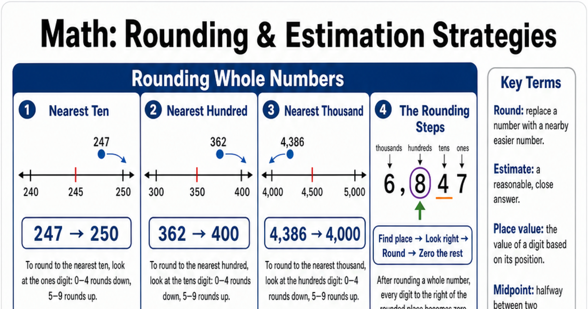 Rounding & Estimation Strategies Cheat Sheet | LivePhysics™