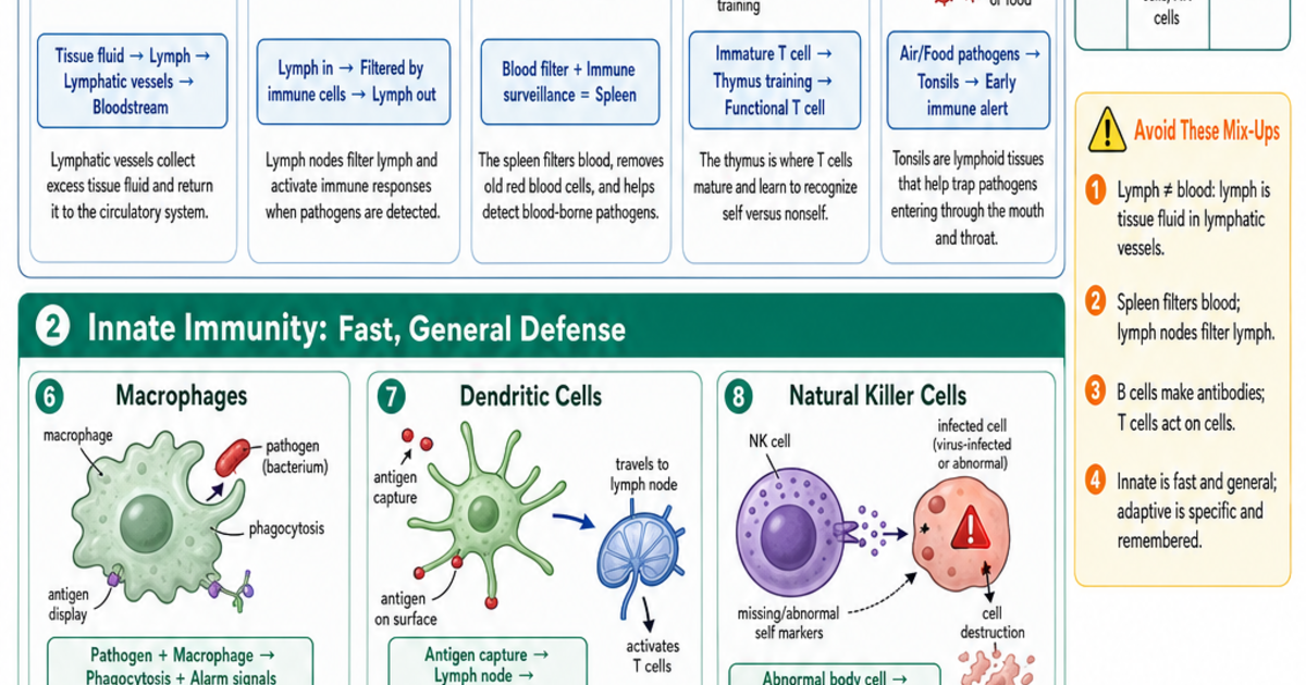 Lymphatic & Immune System Cheat Sheet | LivePhysics™