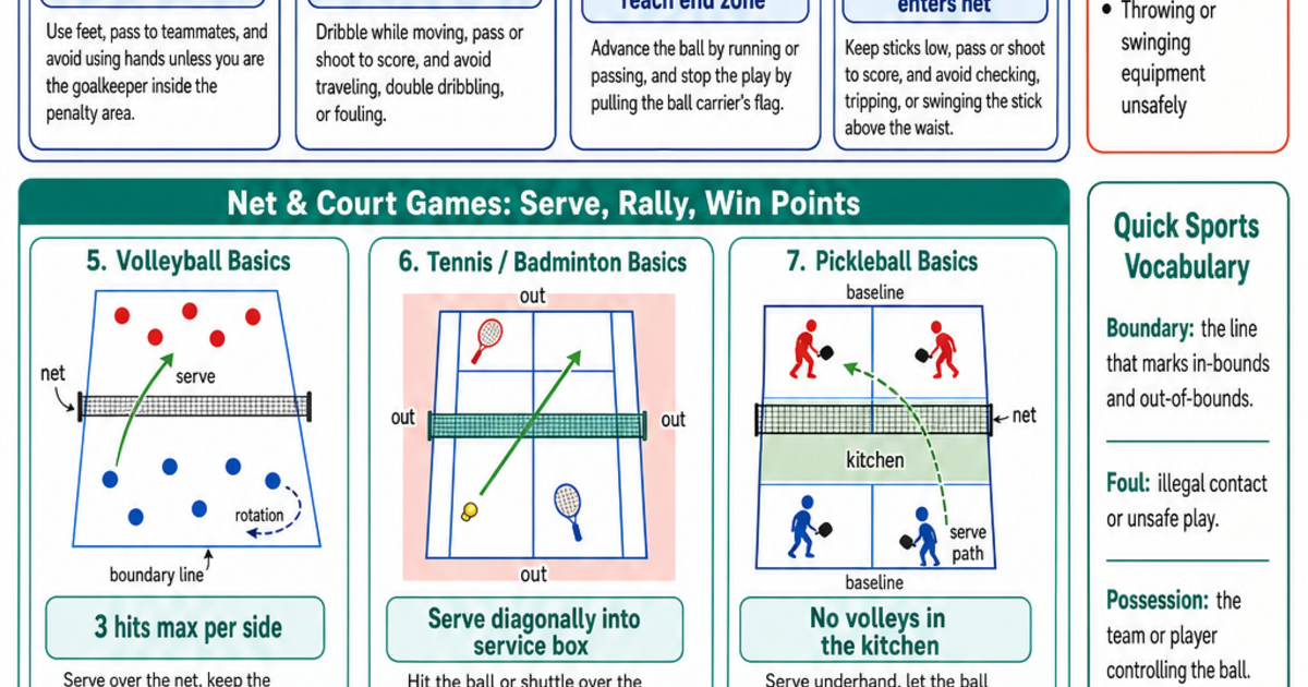 Major Sports Rules Quick Reference Cheat Sheet | LivePhysics™