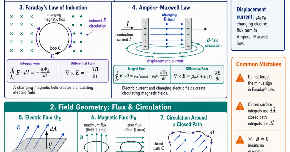 Maxwell's Equations Reference Cheat Sheet | LivePhysics™