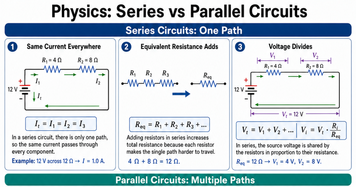 Series vs Parallel Circuits Cheat Sheet | LivePhysics™