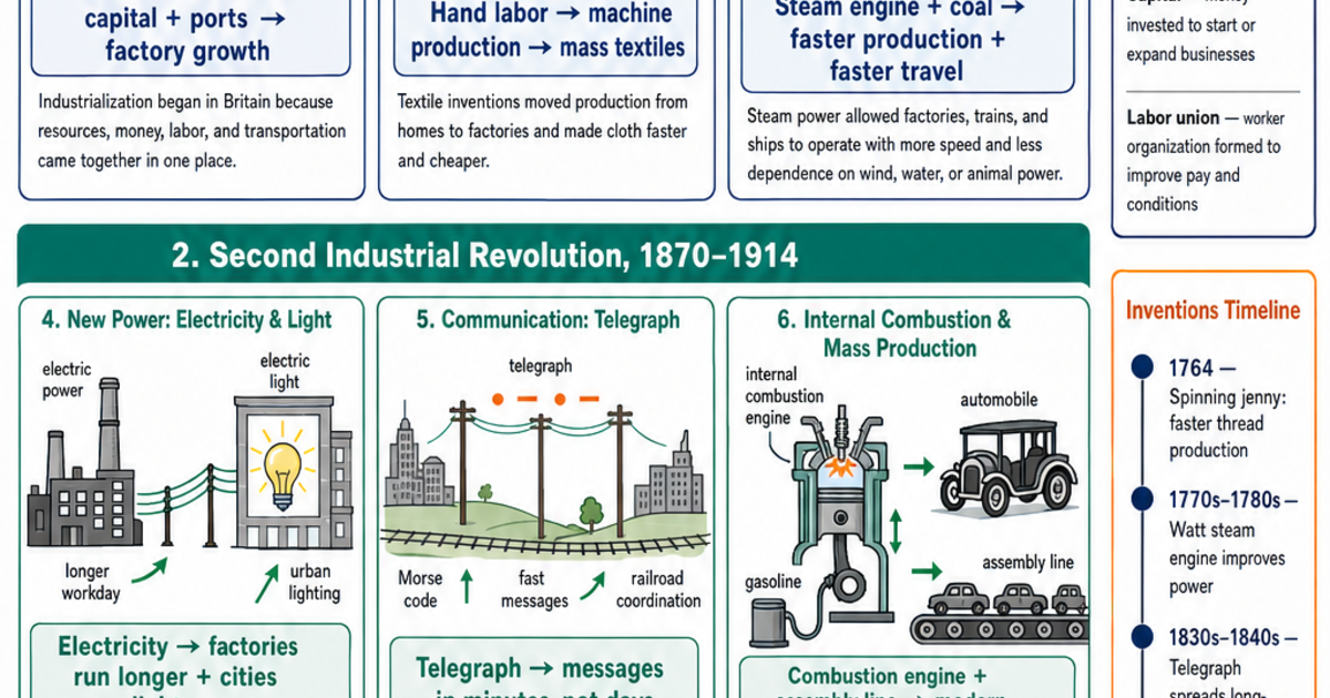 The Industrial Revolution Cheat Sheet | LivePhysics™
