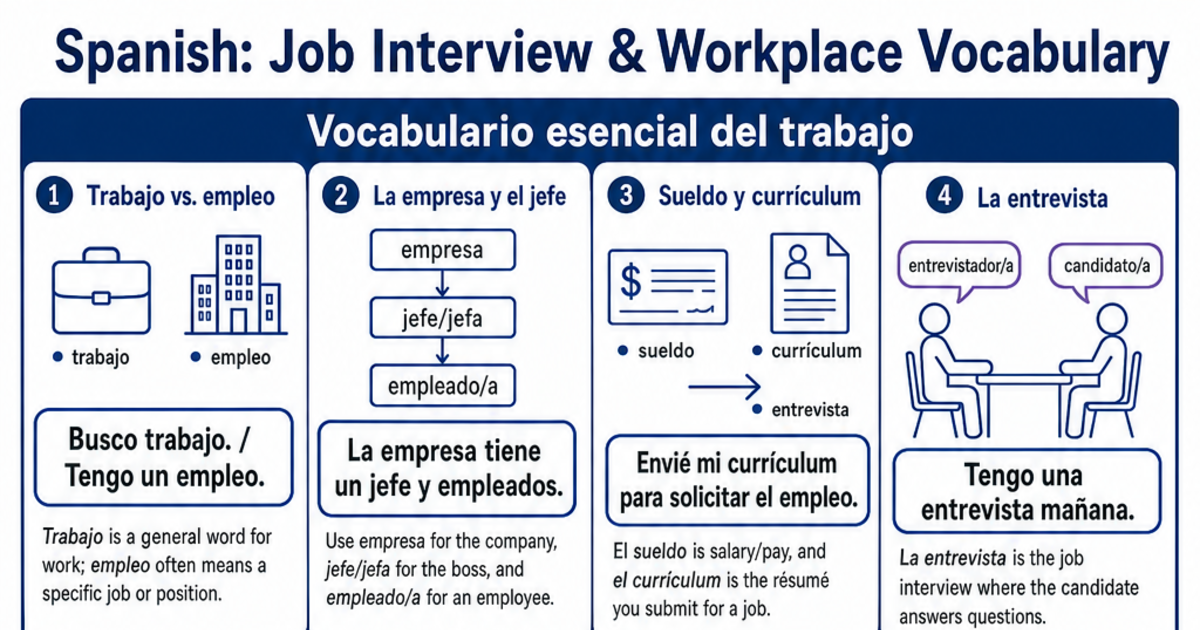Job Interview & Workplace Vocabulary Cheat Sheet | LivePhysics™