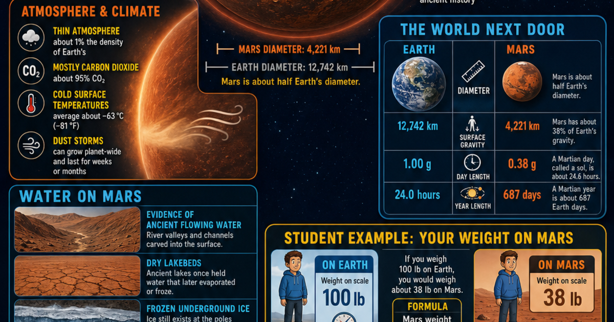Astronomy: Mars, the Red Planet Infographic | LivePhysics™