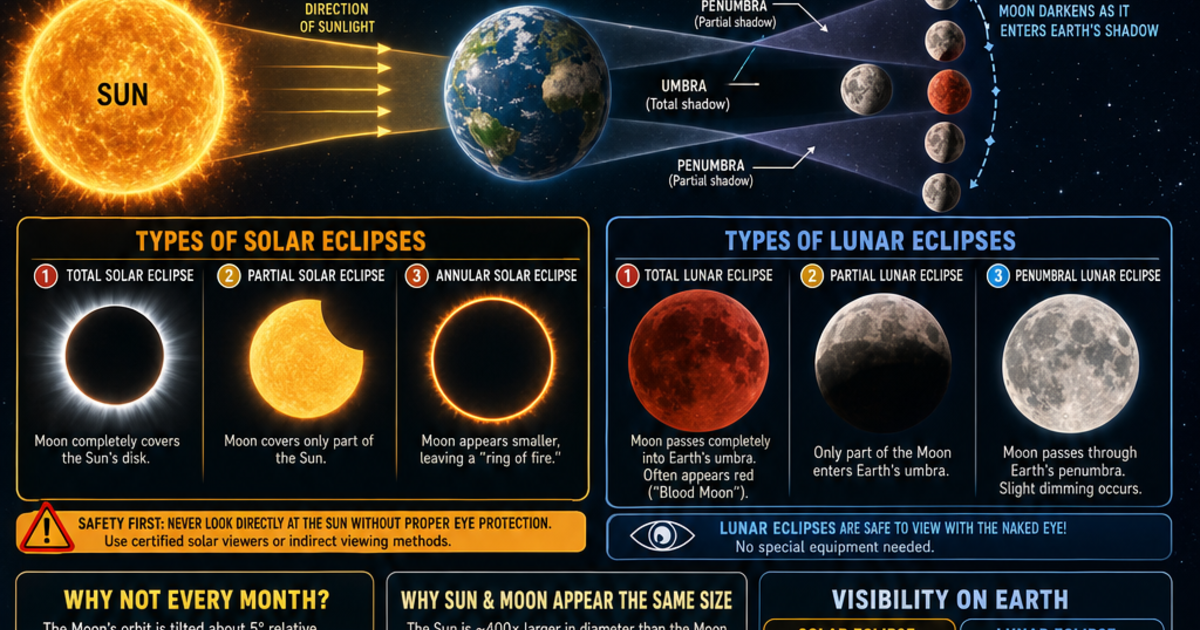 Solar and Lunar Eclipses Infographic | LivePhysics™
