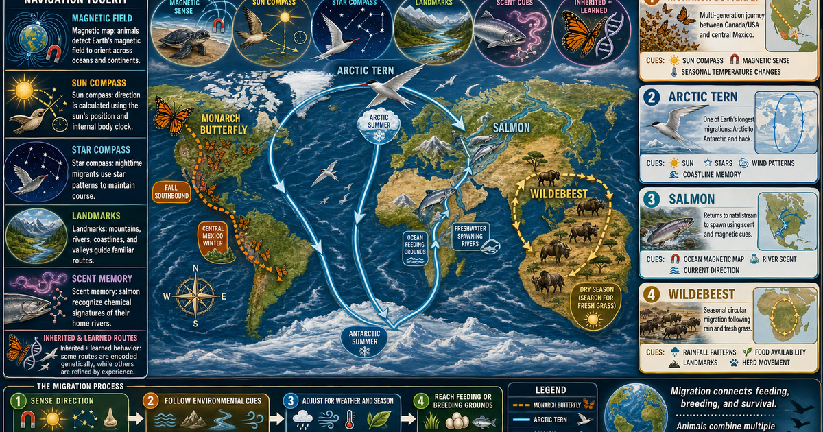 How Animals Migrate Infographic | LivePhysics™