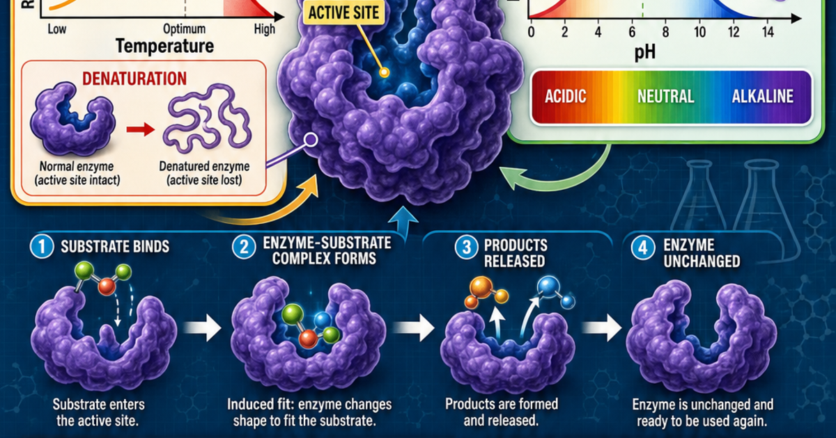 Biology: Factors Affecting Enzyme Activity Infographic | LivePhysics™