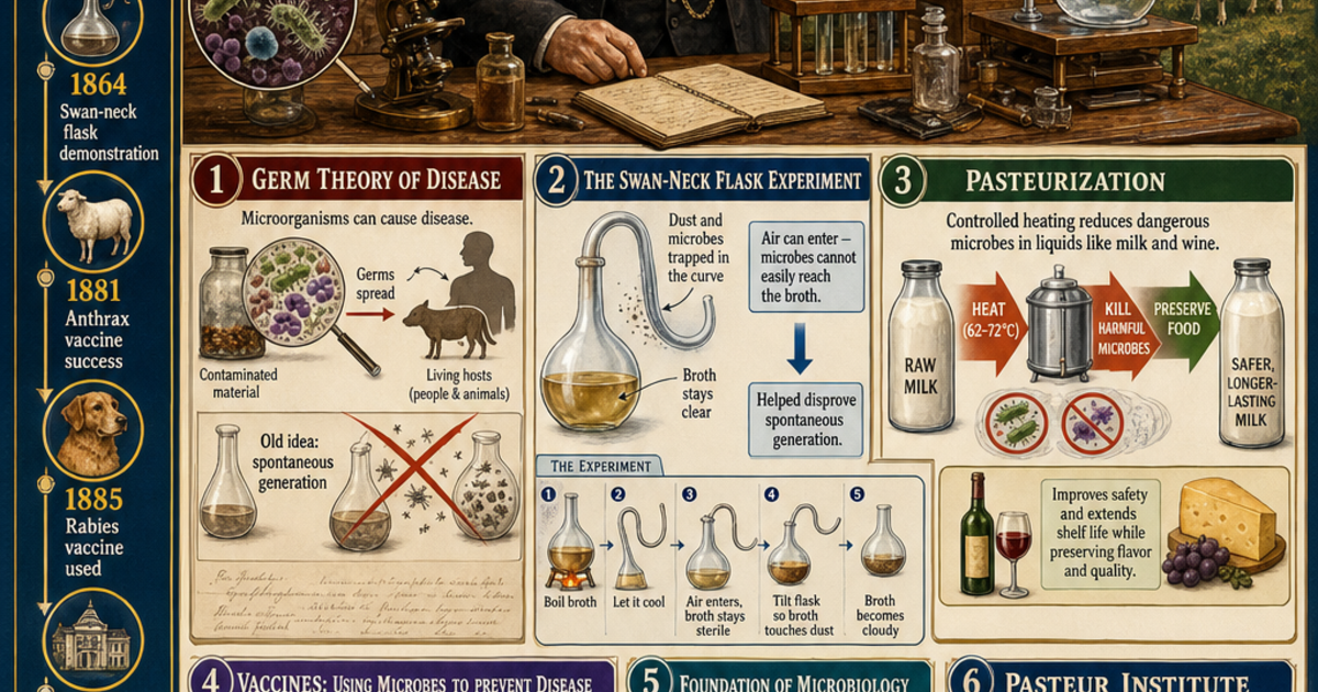Louis Pasteur: Founder of Germ Theory Infographic | LivePhysics™