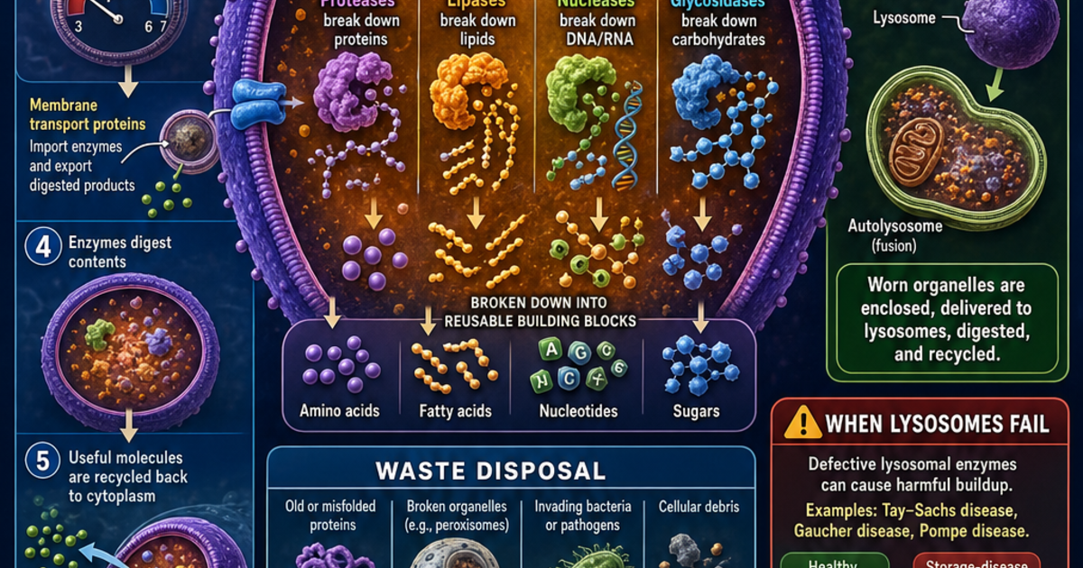 Biology: Lysosomes and Cellular Digestion Infographic | LivePhysics™