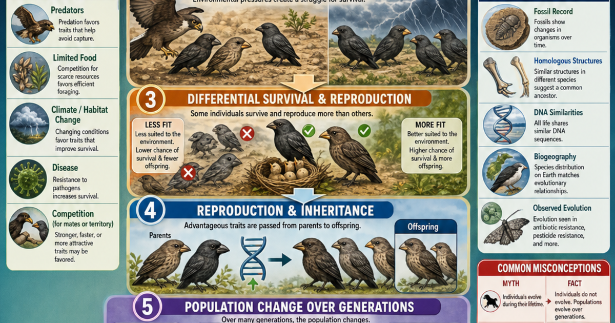 Natural Selection and Evolution Infographic | LivePhysics™