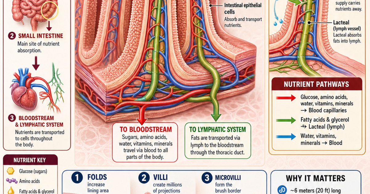 Biology: Nutrient Absorption in the Small Intestine Infographic ...