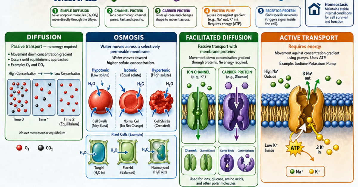 Osmosis, Diffusion, and Cell Transport Infographic | LivePhysics™