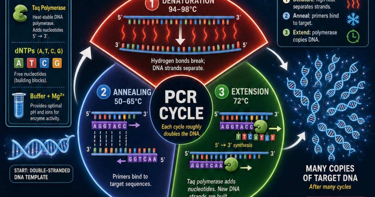 Biology: PCR (Polymerase Chain Reaction) Infographic | LivePhysics™