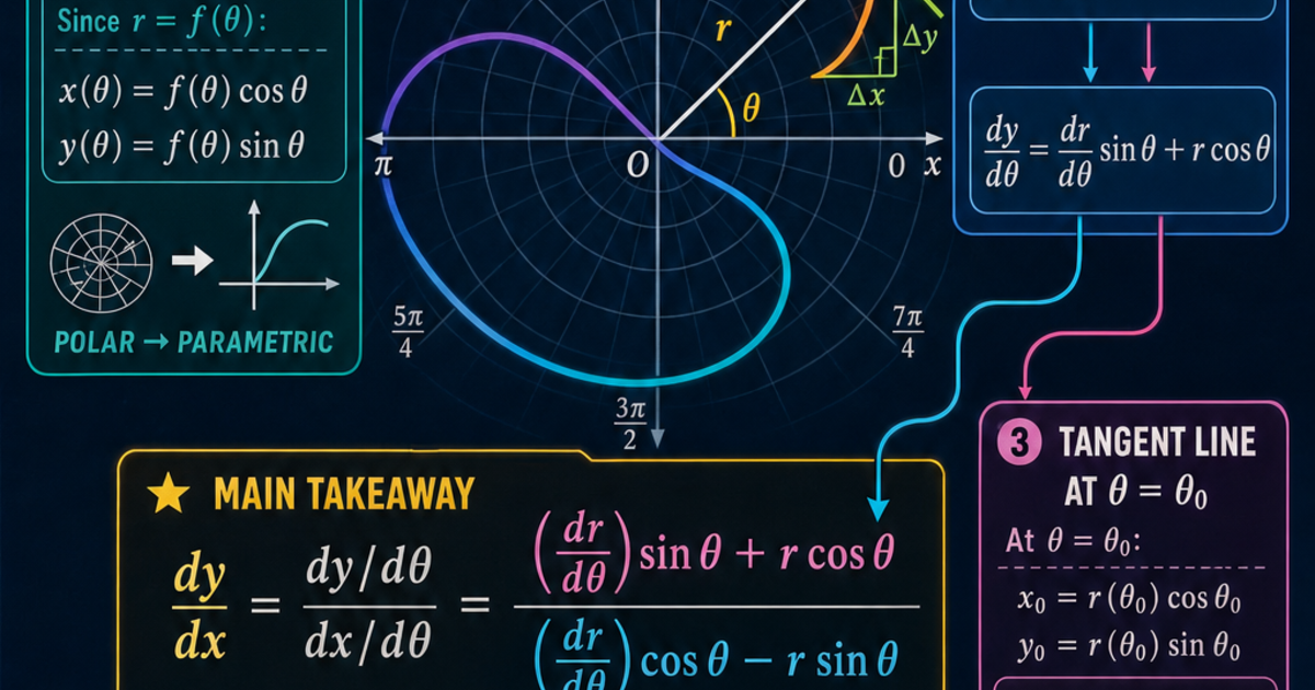 Calculus: Derivatives in Polar Coordinates Infographic | LivePhysics™