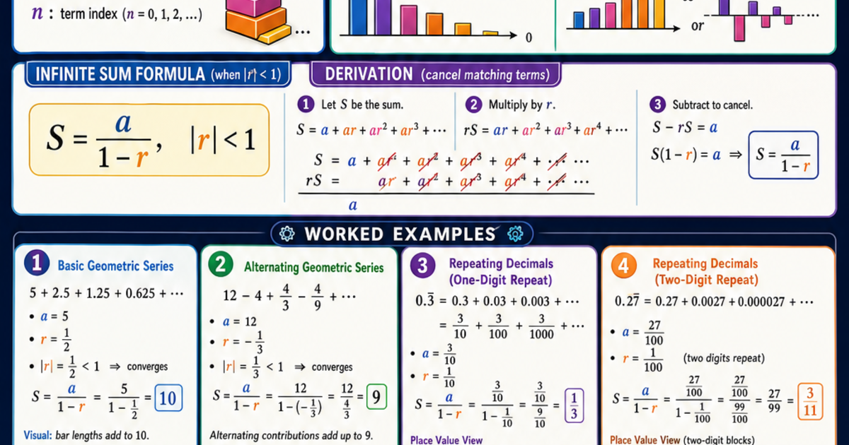 Calculus: Geometric Series Infographic | LivePhysics™
