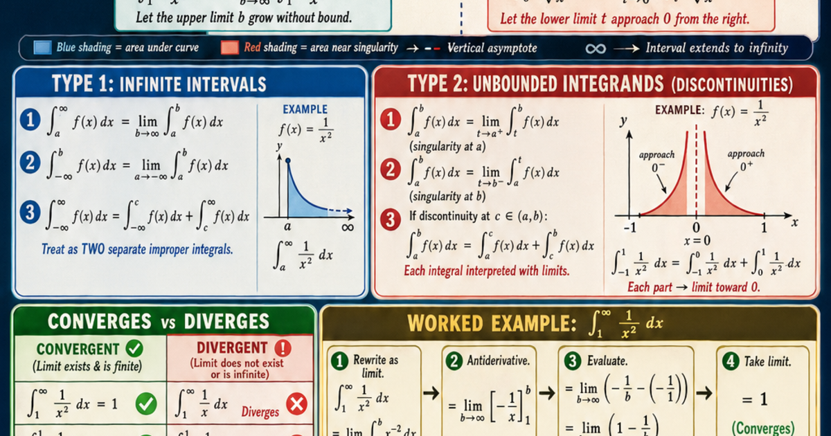 Improper Integrals Infographic | LivePhysics™