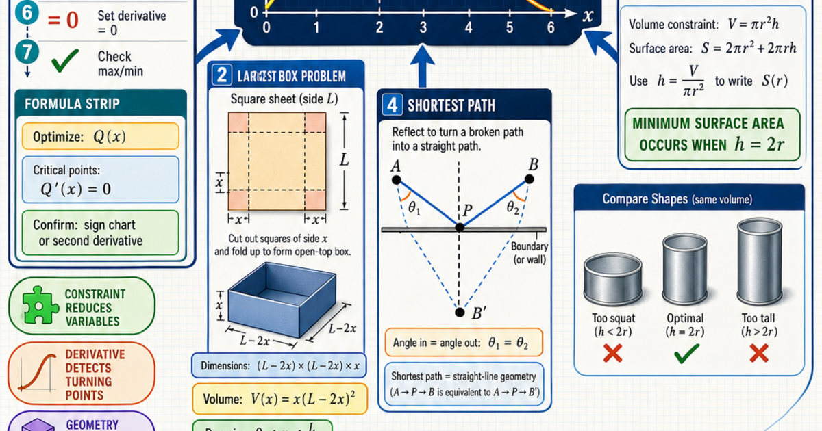 Calculus: Optimization in Geometry Infographic | LivePhysics™