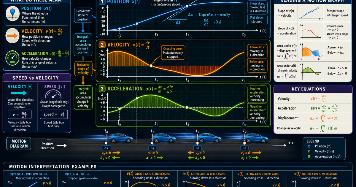 Calculus: Position, Velocity, and Acceleration Infographic | LivePhysics™