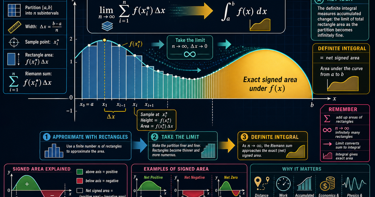 Calculus: Riemann Sums to the Definite Integral Infographic | LivePhysics™