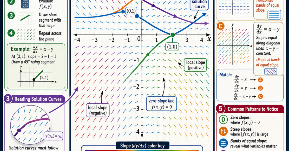 Calculus: Slope Fields in Depth Infographic | LivePhysics™