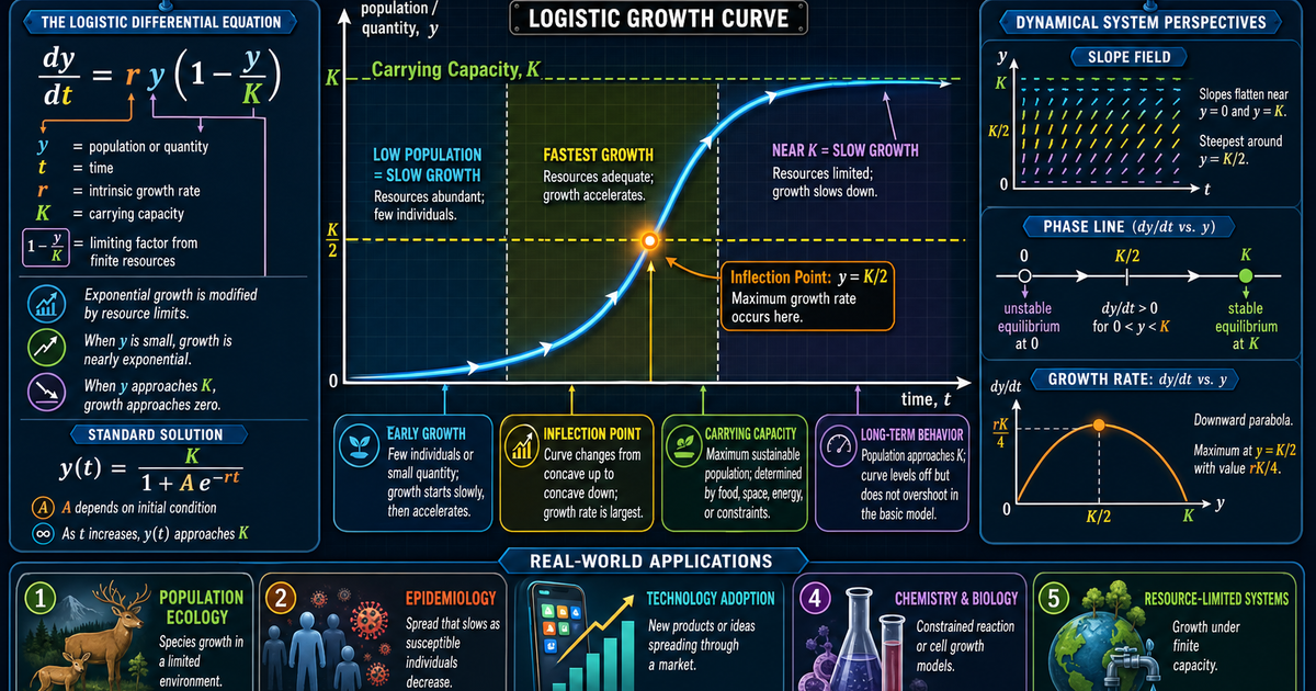 Calculus: The Logistic Differential Equation Infographic | LivePhysics™