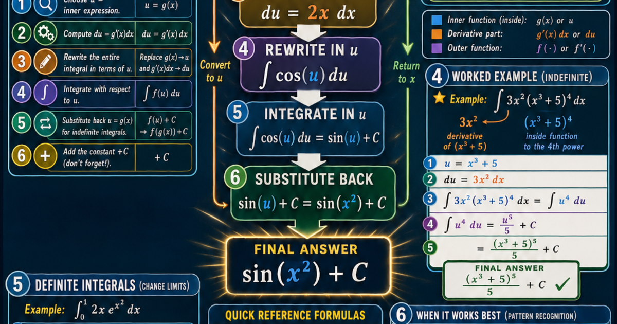 U-Substitution Infographic | LivePhysics™