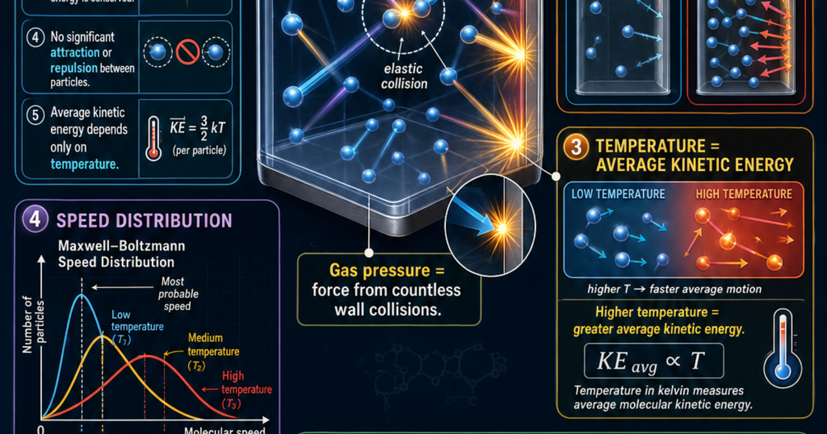 Chemistry: Kinetic Molecular Theory of Gases Infographic | LivePhysics™