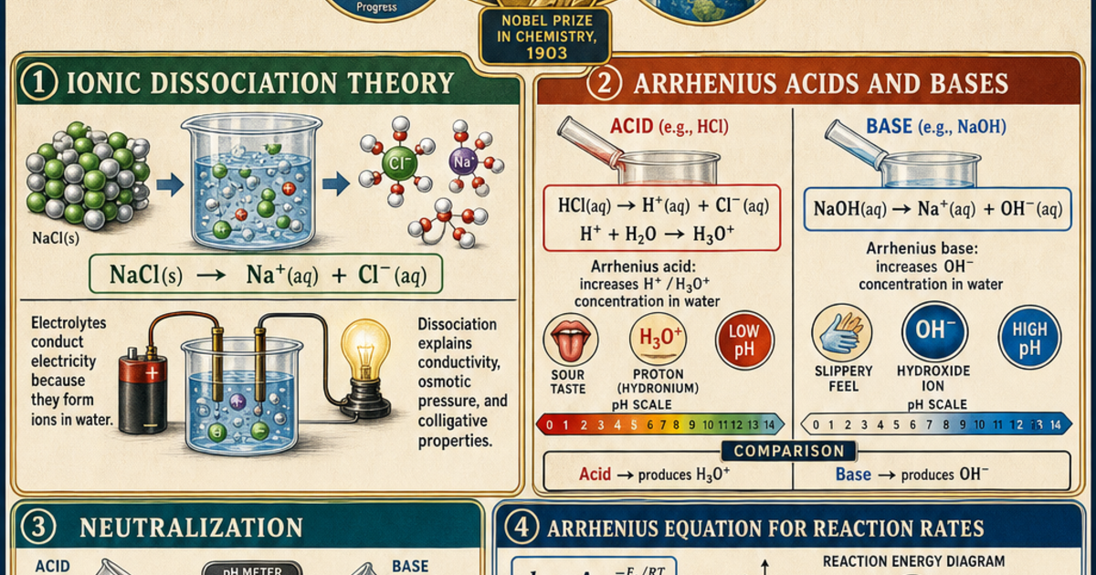 Svante Arrhenius: Pioneer of Acids and Bases Infographic | LivePhysics™