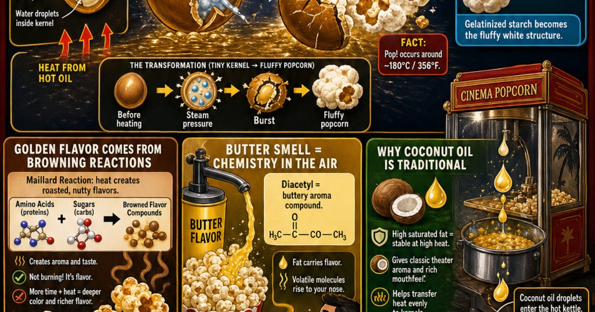 The Chemistry of Movie Theater Popcorn Infographic | LivePhysics™