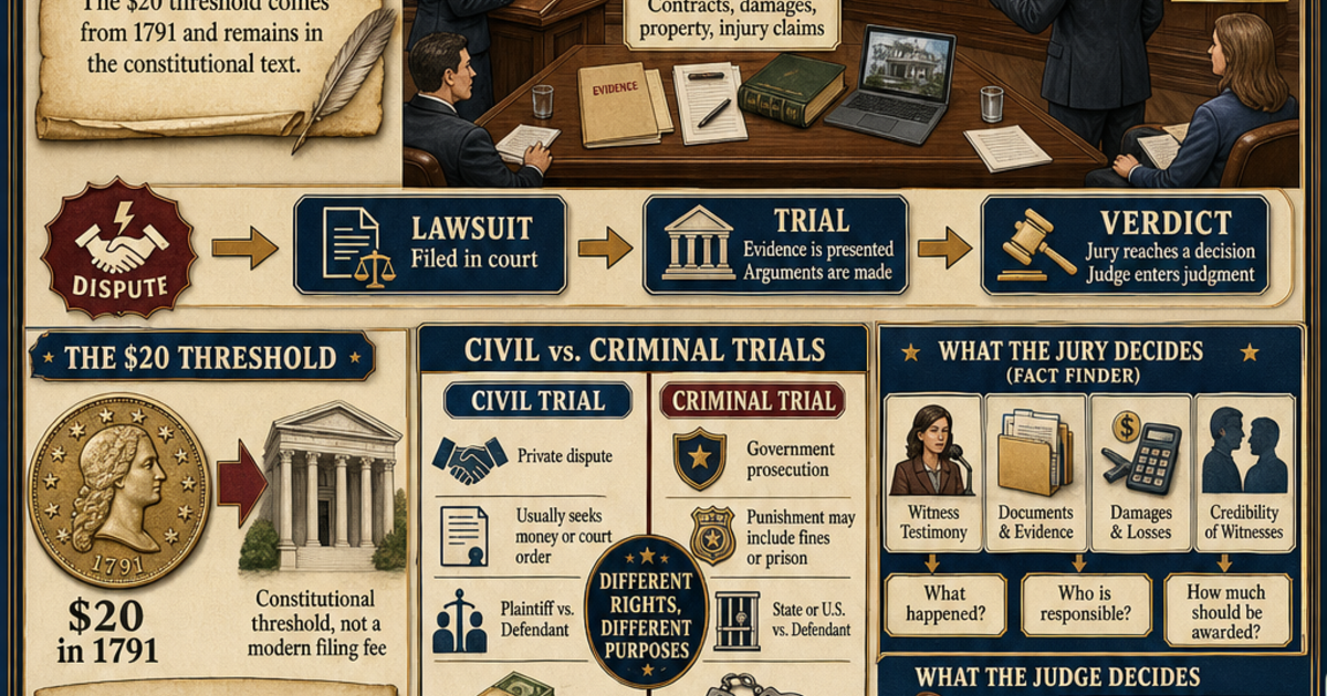 Civics: The Seventh Amendment Infographic | LivePhysics™