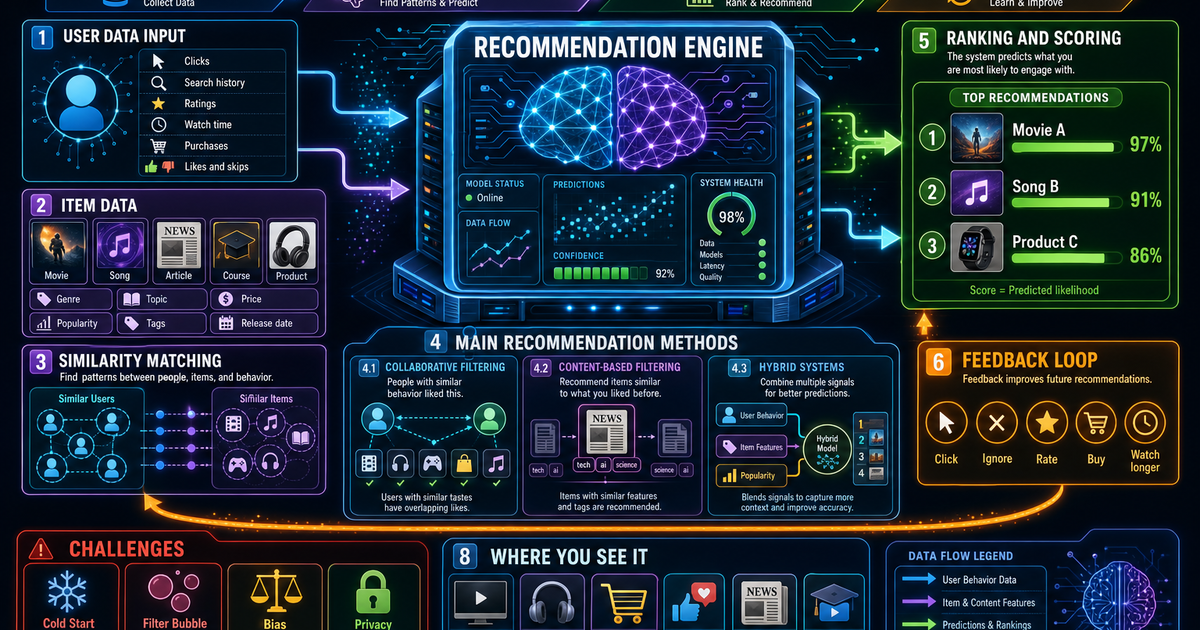 How Recommendation Systems Work Infographic | LivePhysics™