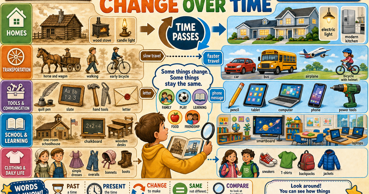 Early Learners: Long Ago and Today Infographic | LivePhysics™