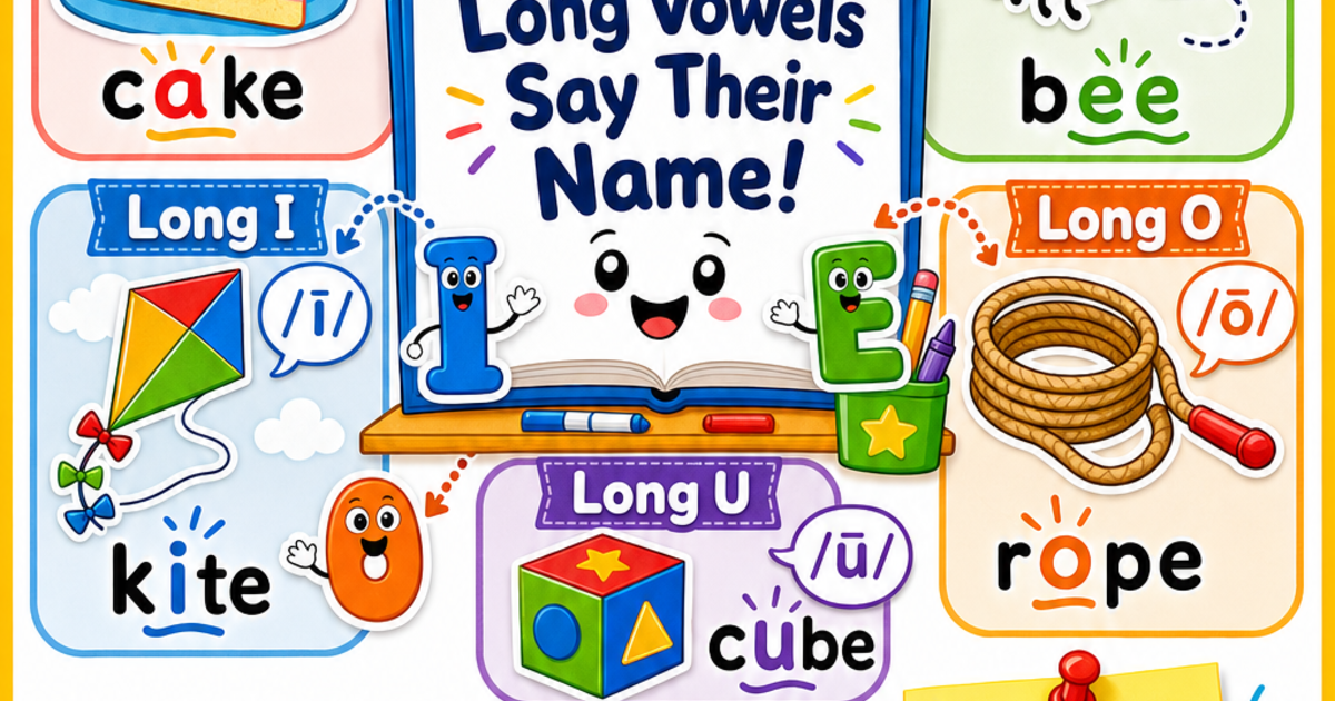 Early Learners: Long Vowel Sounds Infographic | LivePhysics™
