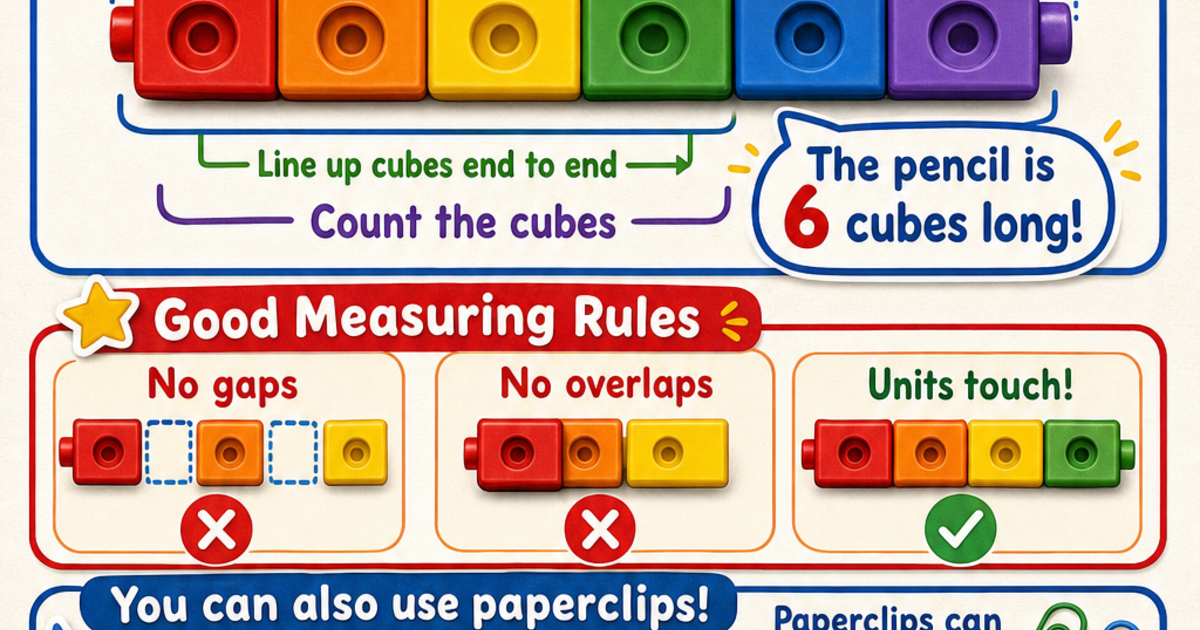 Early Learners: Measuring with Cubes Infographic | LivePhysics™